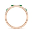 2wist Designs 18K Rose Gold Plated Band Emerald Round Shape Prong ...
