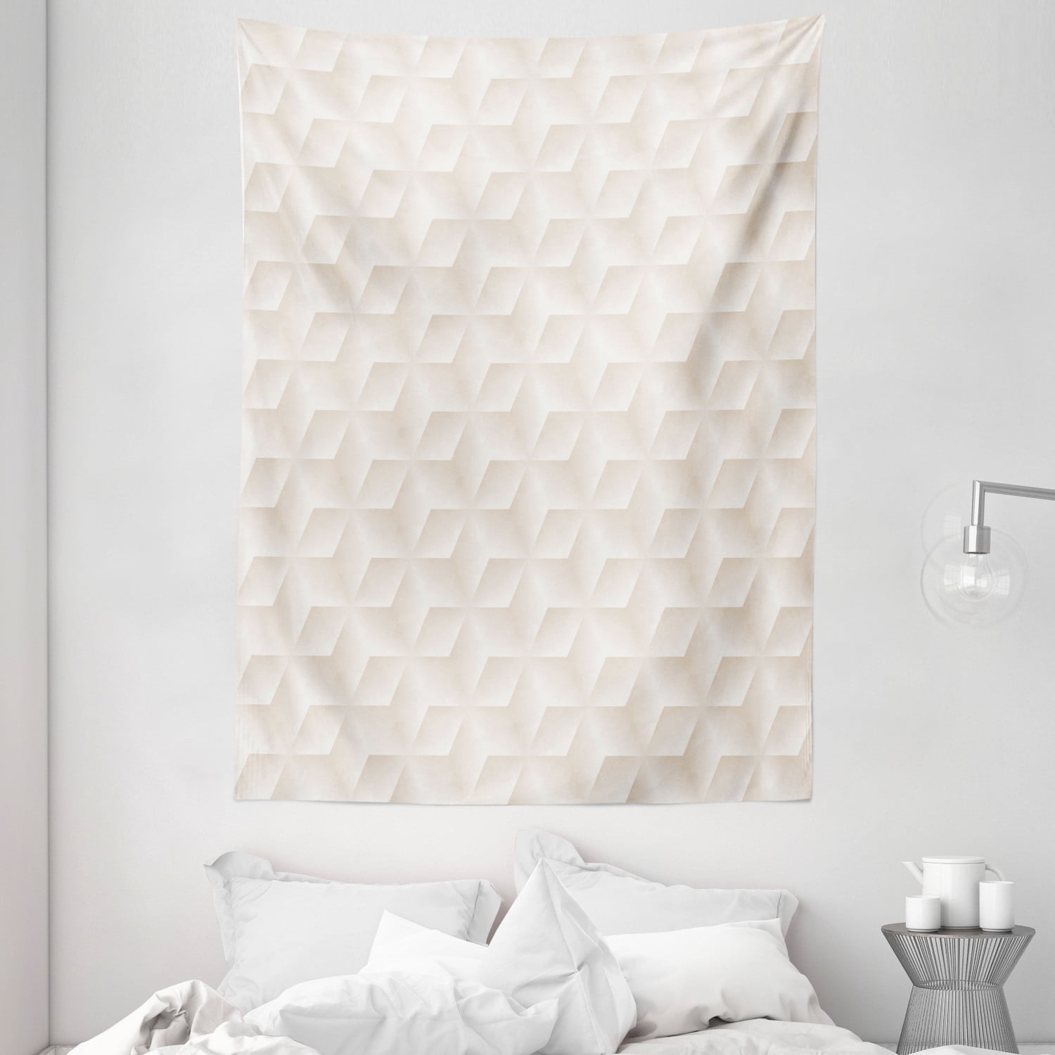 Ivory Tapestry, Geometric Continuous Diagonal Diamond Shaped Abstract ...