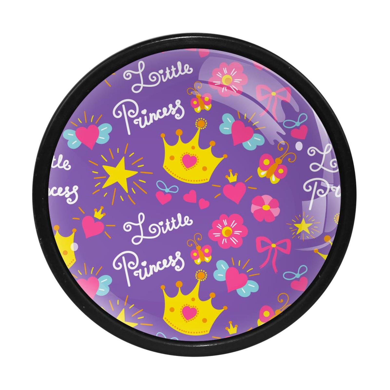 4 Pcs Princess Purple Knobs for Kitchen Cabinet Cupboard Dresser Bookcase Drawer Pulls Handles ...