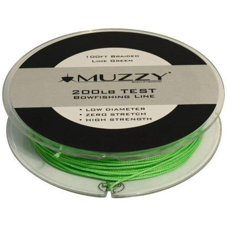 Muzzy Lime Green 200 Pound Test Braided Bowfishing Line 100 Ft Spool ...