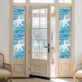 Blue Nautical Starfish Window Privacy Film, Coastal Modern Summer ...