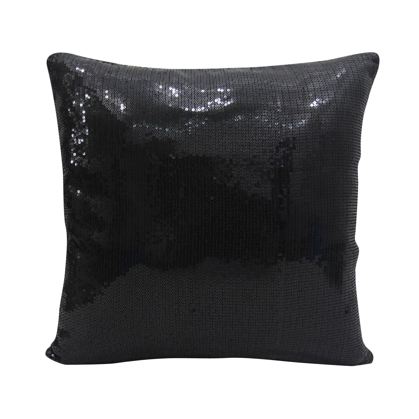 Yuga Black Sequin Metallic Throw Sparkle Pillow Cushion Cover Wedding ...
