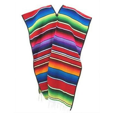 Authentic Mexico Flag Eagle Sarape Poncho - Unisex Adult One Size ...