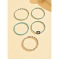 5-Piece Vintage Flower Bracelet Set Turquoise Beaded Wrap Style For ...