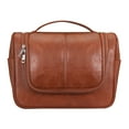 FINPAC Travel Hanging Toiletry Bag for Men and Women, Large PU Leather ...