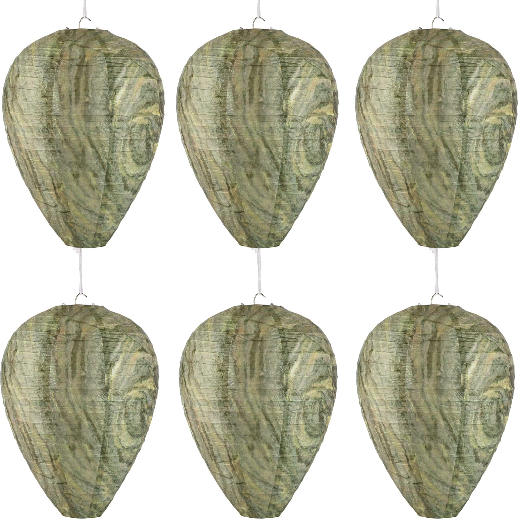 6Pack Waterproof Fake Wasp Hornet Nest Decoys Hanging Bee Deterrents ...