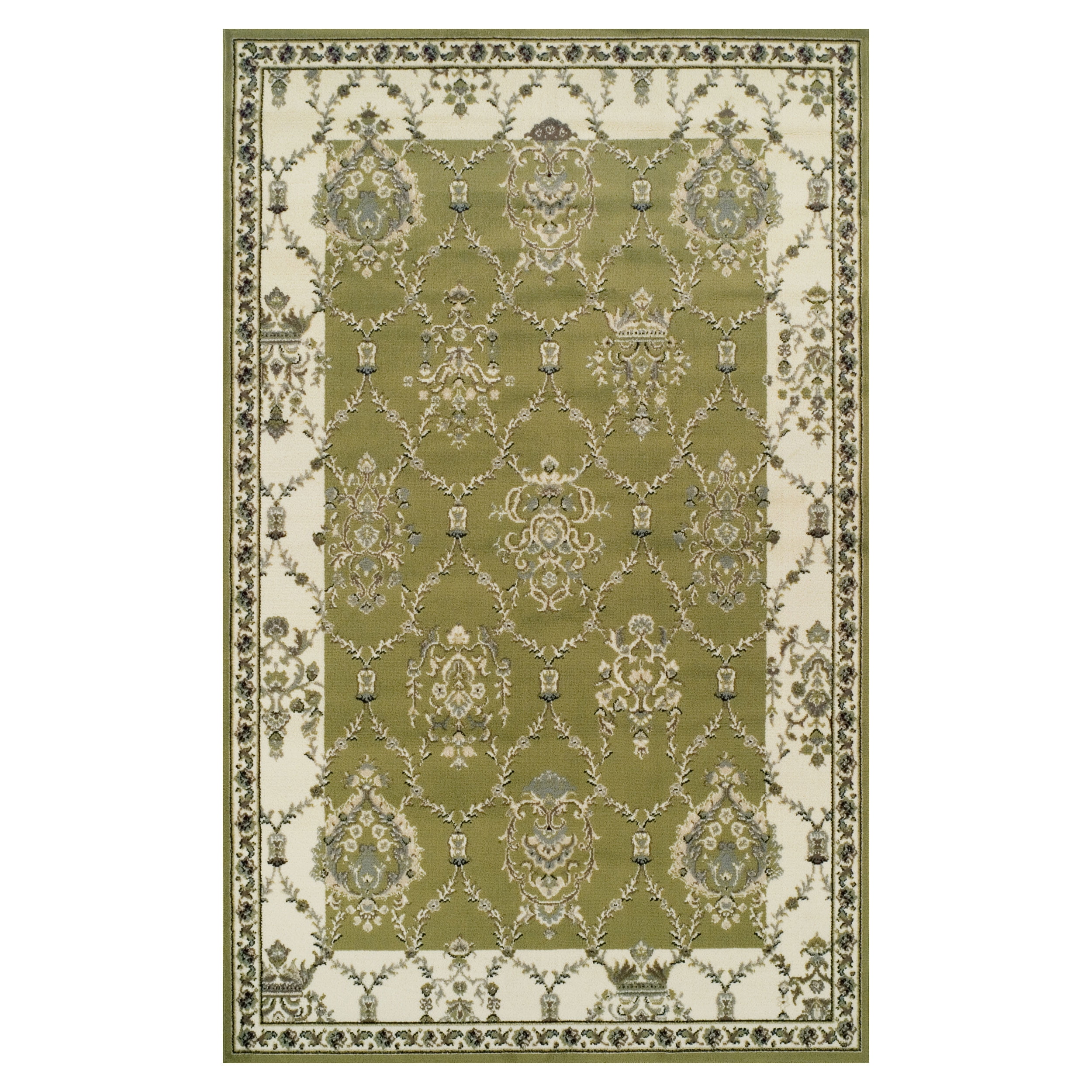 Superior Stratton Traditional Floral Indoor Area Rug, 4'x6', Green ...