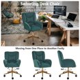 Desk Chair with Wheels and Arms Velvet Comfortable Desk Chair for Home ...