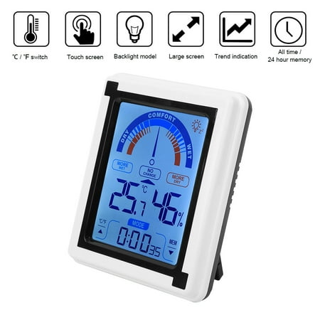 Fyydes Weather Clock,LCD Touch Screen Weather Clock Digital Temperature ...