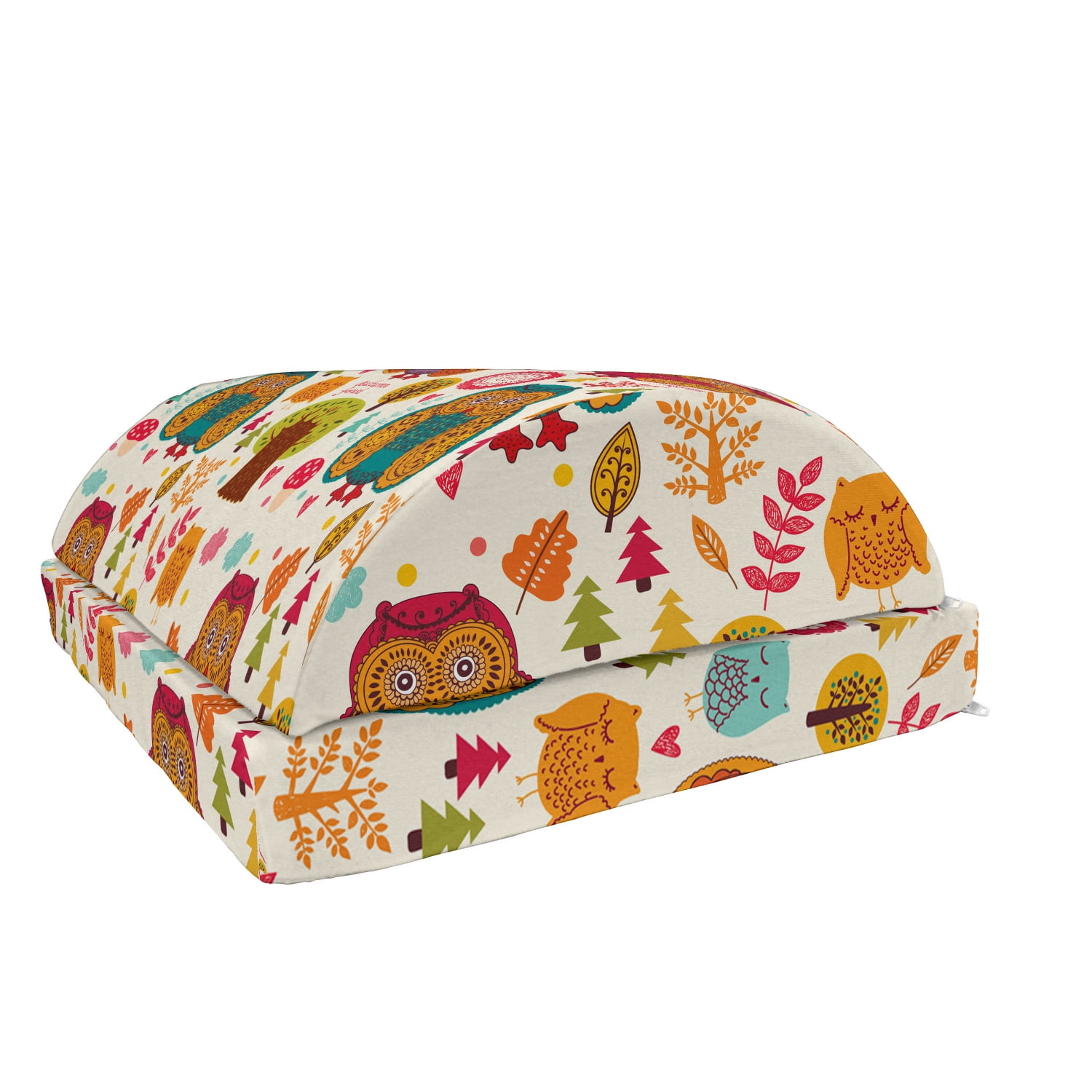 Fall Foot Rest, Vintage Ornate Large Eyed Nocturnal Animal Owls on the ...