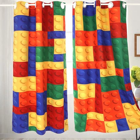 Lego 2 Pcs Window Curtains Panels,Colorful Funny Nursery Kids Curtains ...