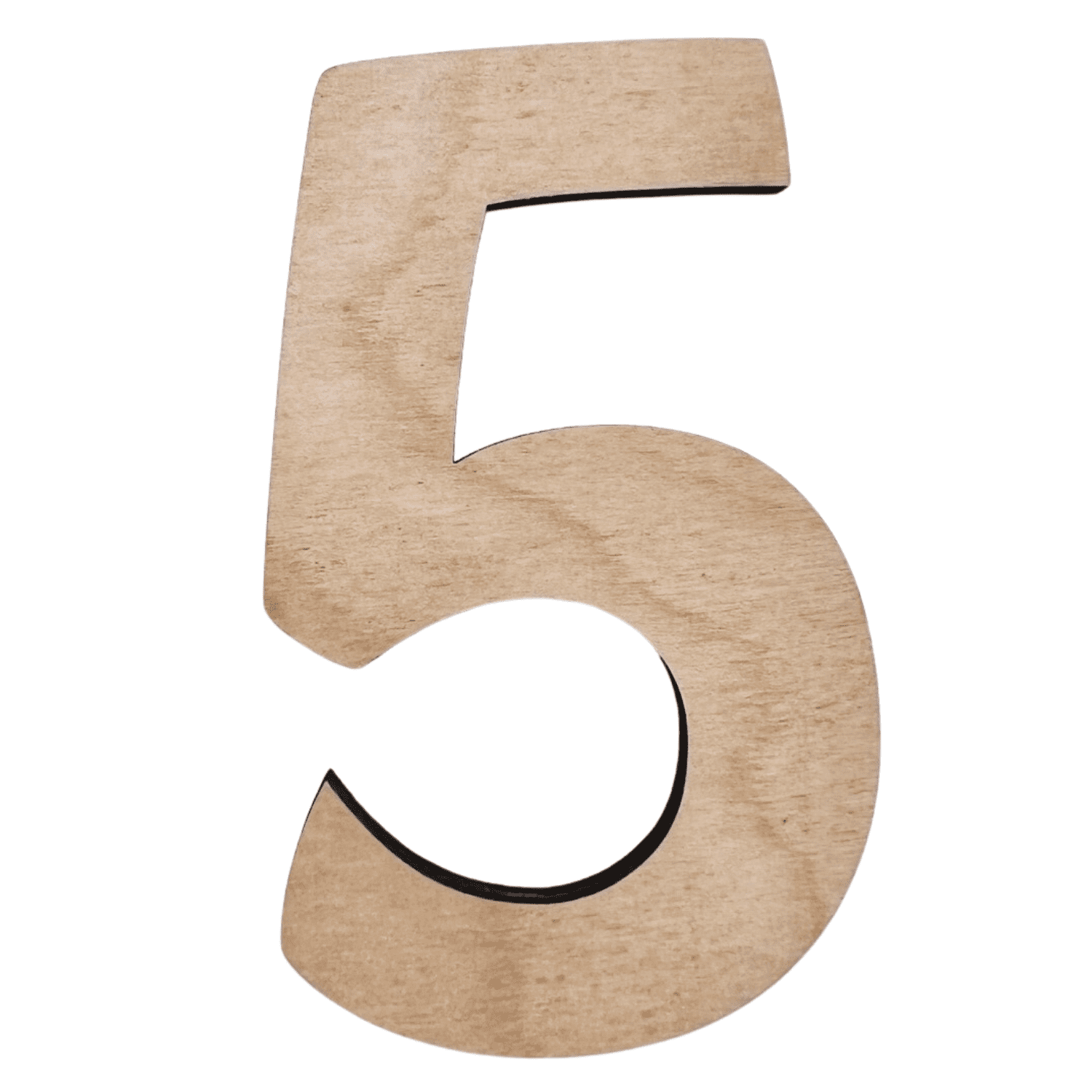 5" Tall Birch Wood Number 5 | 1/4" Thick | Wood Craft Letter | American ...