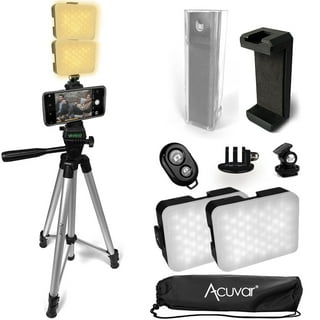 Bower Ultimate Vlogger Kit with 50 LED Light, HD Microphone, Bracket ...