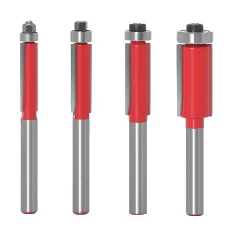 4Pcs Flush Trim Router Bits with 6mm Shank 25.4mm Tungsten Carbide ...
