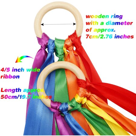 3 Pieces Rainbow Hand Kite Ribbon Runner Wrist Ribbons, Ribbon Wind ...