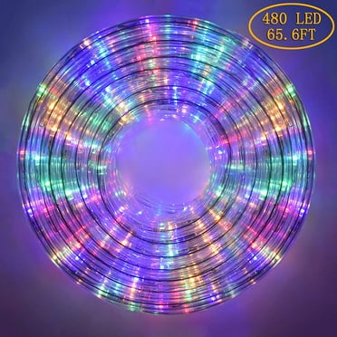 50Ft 2-Wire LED Rope Light, Warm White, Indoor/Outdoor, Home Party ...