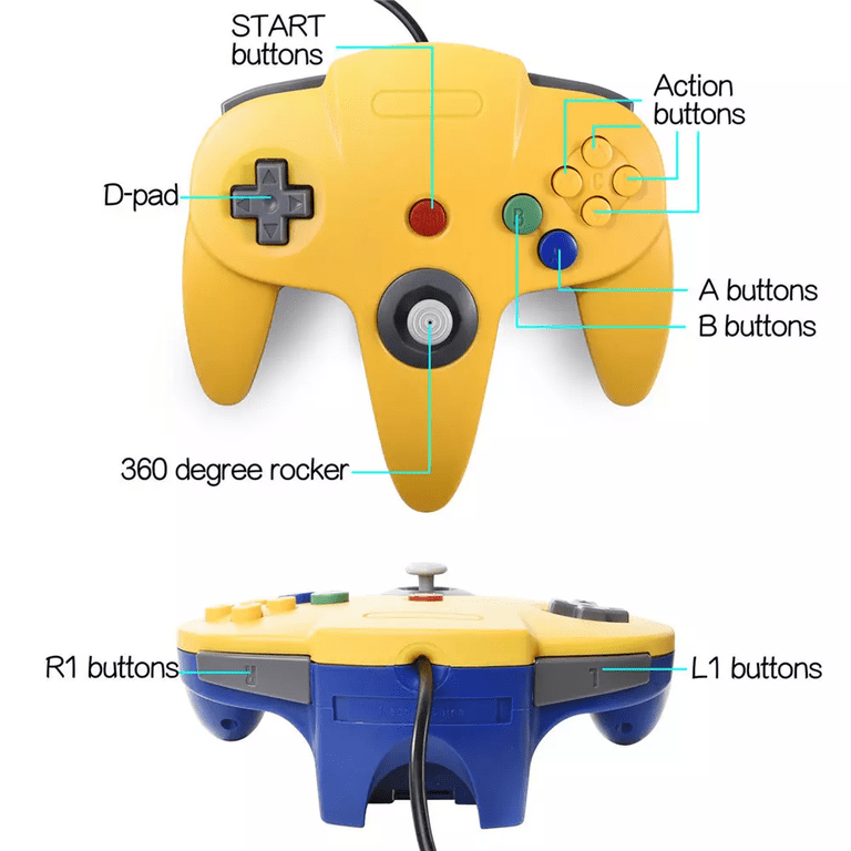 Original Nintendo 64 N64 Yellow Controller Used Buy N64 / Nintendo 64: