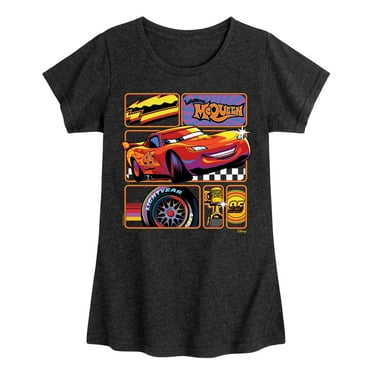 Girl's Cars Lightning McQueen Portrait Graphic Tee Red Large - Walmart.com