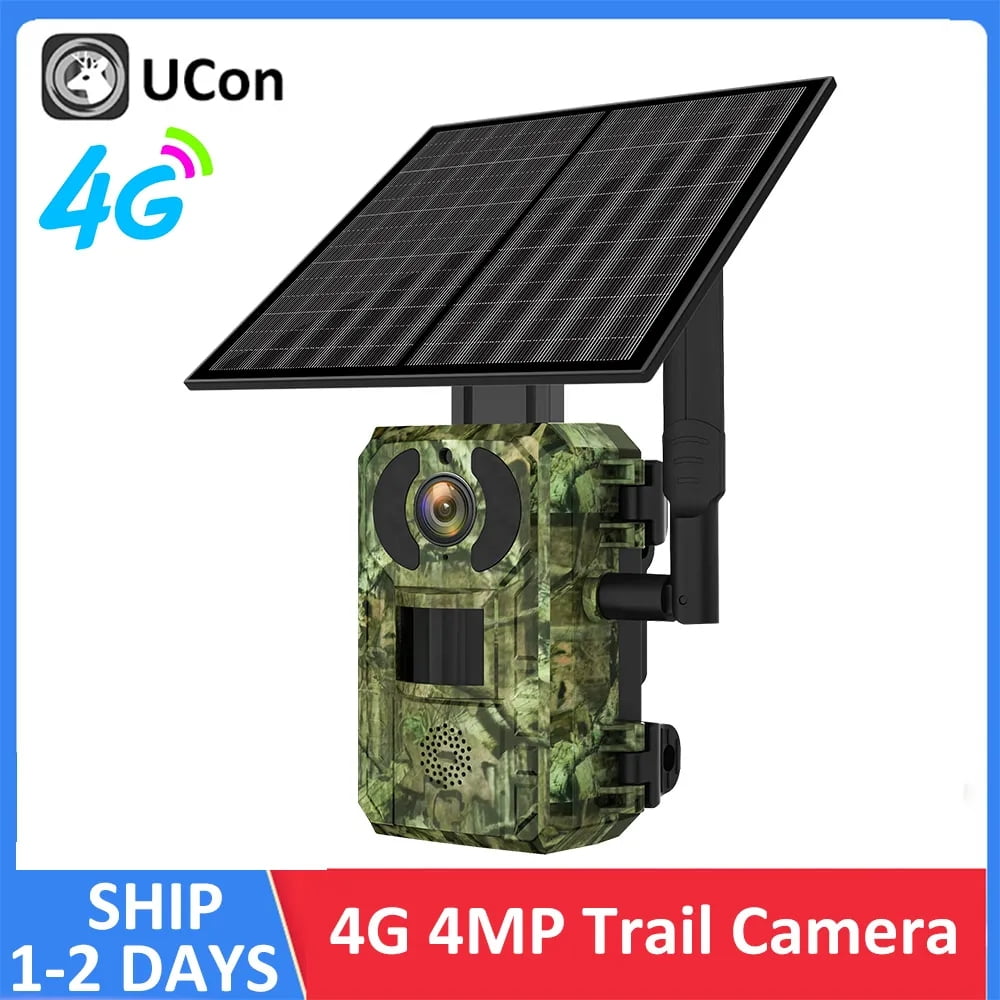 4G Sim Card LTE Cellular 4W Solar 7800mAh Battery Outdoor Hunting Trail ...