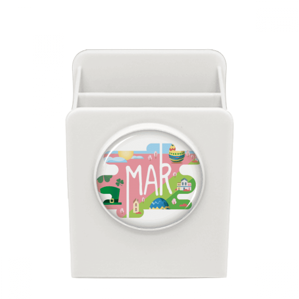 March Month Season Illustration Desk Pencil Holder Cup Pen Organizer ...
