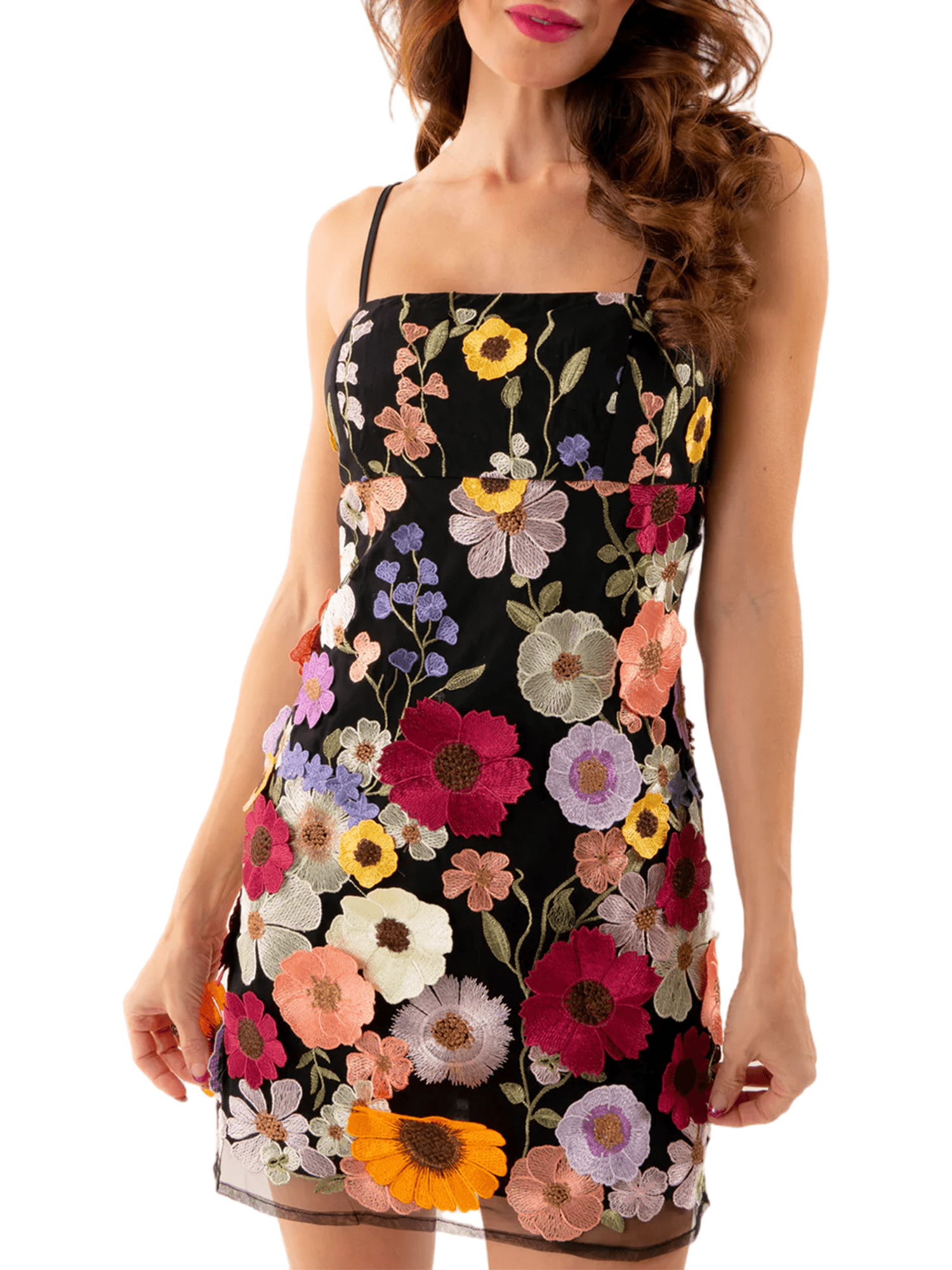 Coduop Women Embroidery Flower Mini Dress Going Out Dresses Party Short ...