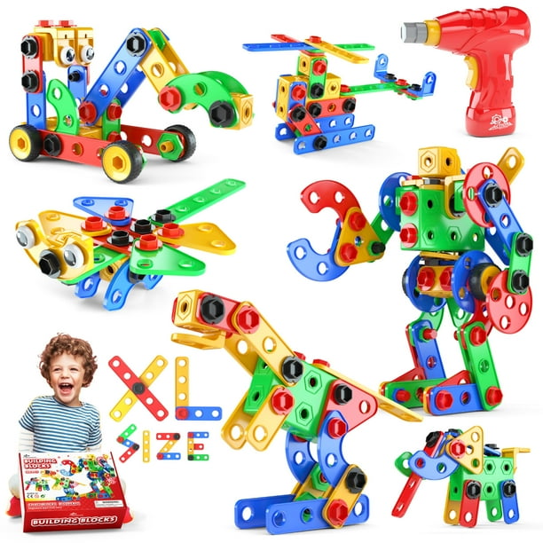 Jasonwell STEM Toys Building Blocks Kids Educational Construction Tiles ...