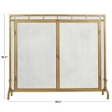 DecMode 39" x 34" Gold Metal Geometric Single Panel Fireplace Screen ...