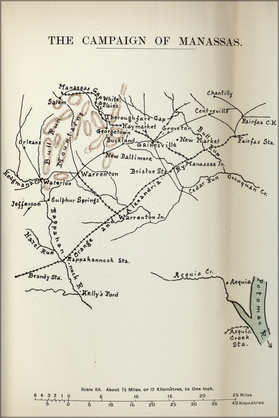24"x36" Gallery Poster, American Civil War map Campaign of Manassas ...