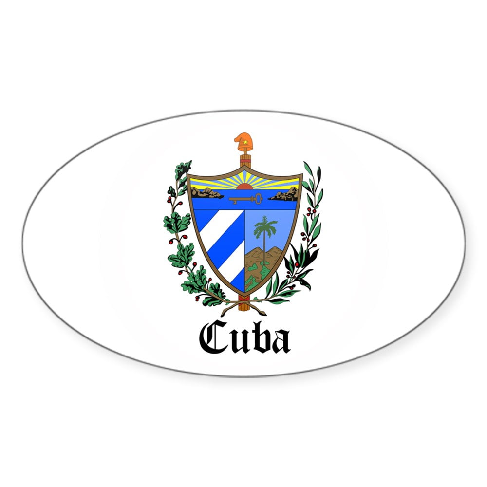 CafePress - Cuban Coat Of Arms Seal Oval Sticker - Sticker (Oval ...