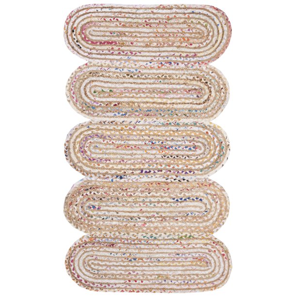 SAFAVIEH Cape Cod Nowell Striped Braided Area Rug, 3' x 5', Ivory/Multi ...