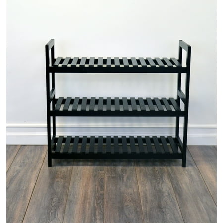 BLACK 3 TIER SHOE RACK FOR 9 TO 12 PAIRS - Walmart.ca