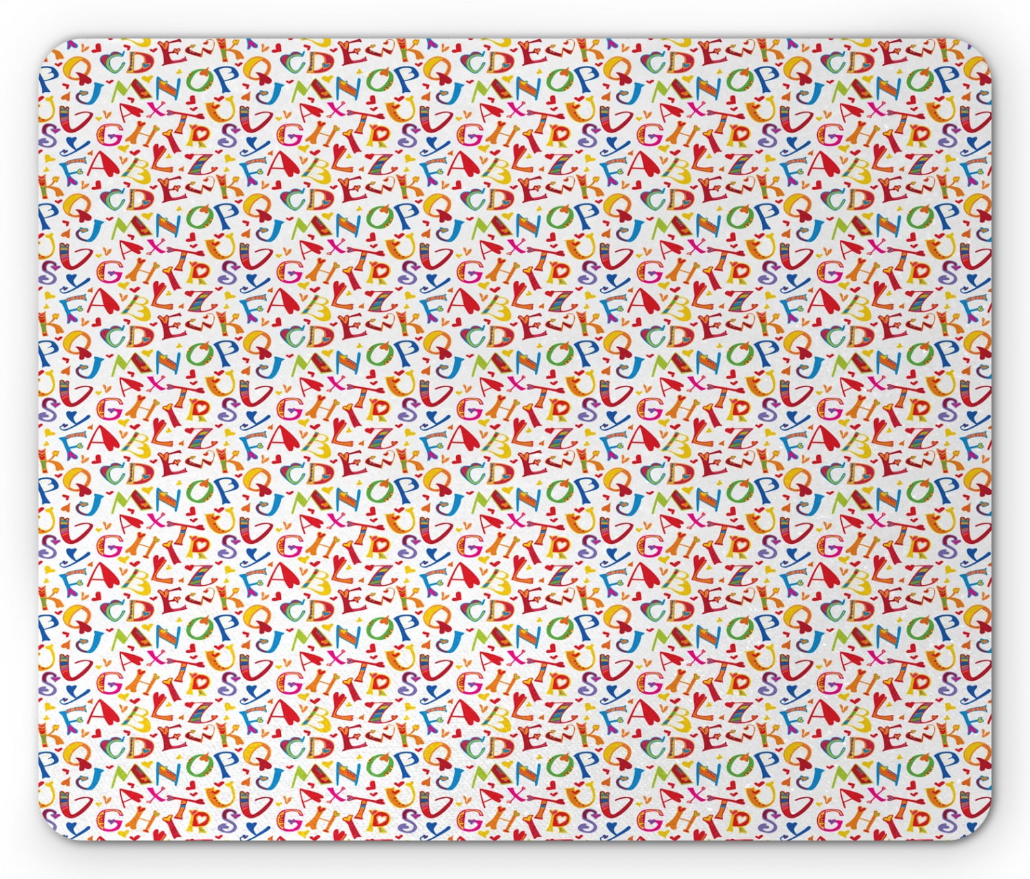 Alphabet Mouse Pad, Pattern of Funky Vibrant Layout with Whimsical ...