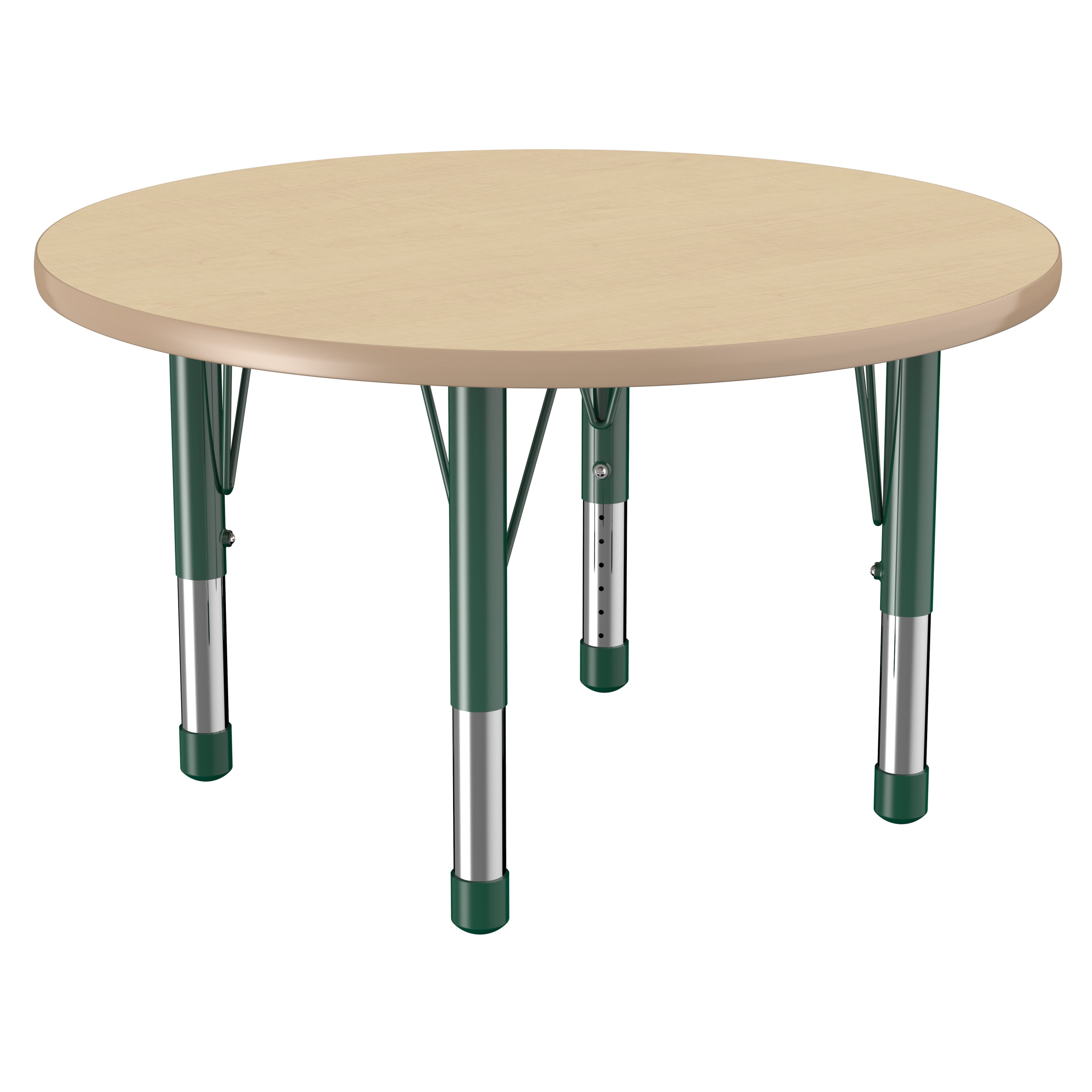 36in Round Premium Thermo-Fused Adjustable Activity Table Maple/Maple ...