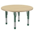 36in Round Premium Thermo-Fused Adjustable Activity Table Maple/Maple ...