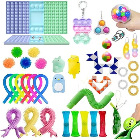 Fidget Packs Cheap Anti-Anxiety Tools, Pop Fidget Block Set Stress Relief Toys for Adults Kids ...