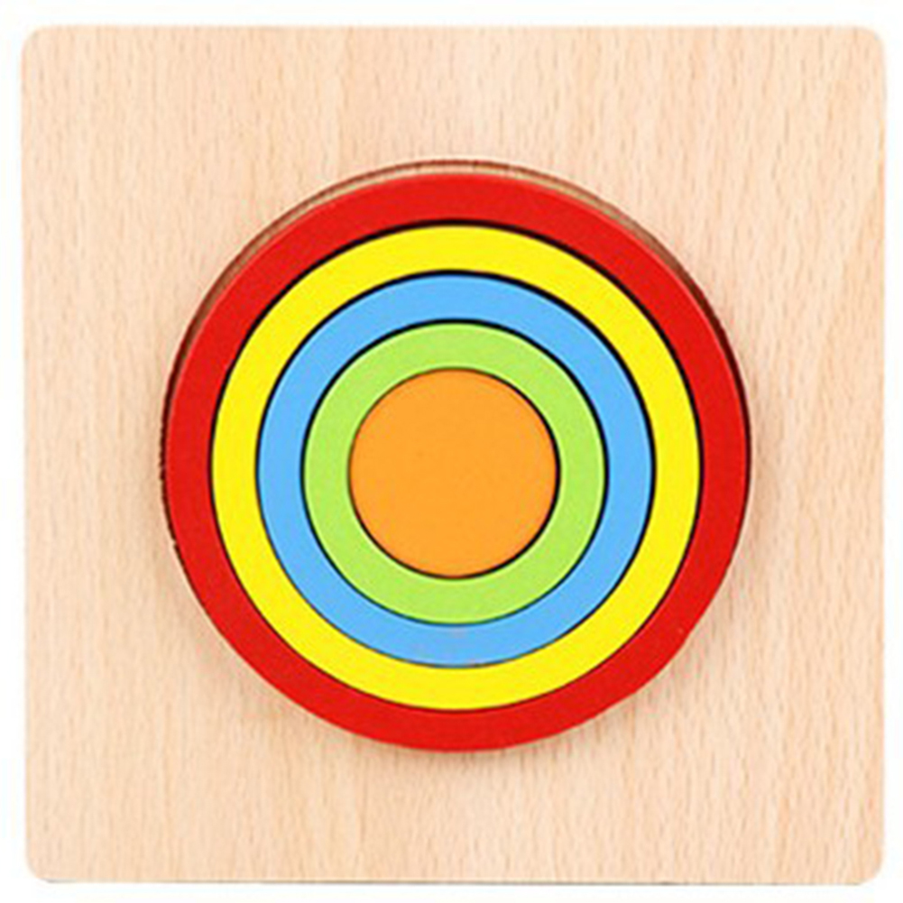 Anvazise Wooden Rainbow Color Geometry Jigsaw Puzzle Board Shape ...