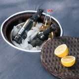 Sinclair 5 Piece Outdoor Wicker 1/2 round Seating Set with Cushions and ...