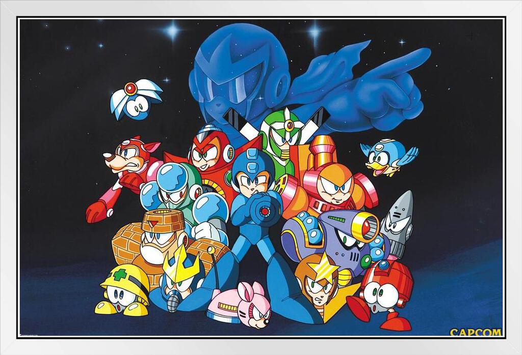 Mega Man Group Art Video Game Video Gamer Classic Retro Vintage 90s ...
