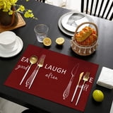 Funny Placemats Set of 4,Black Holiday Place Mats Decorations Washable ...