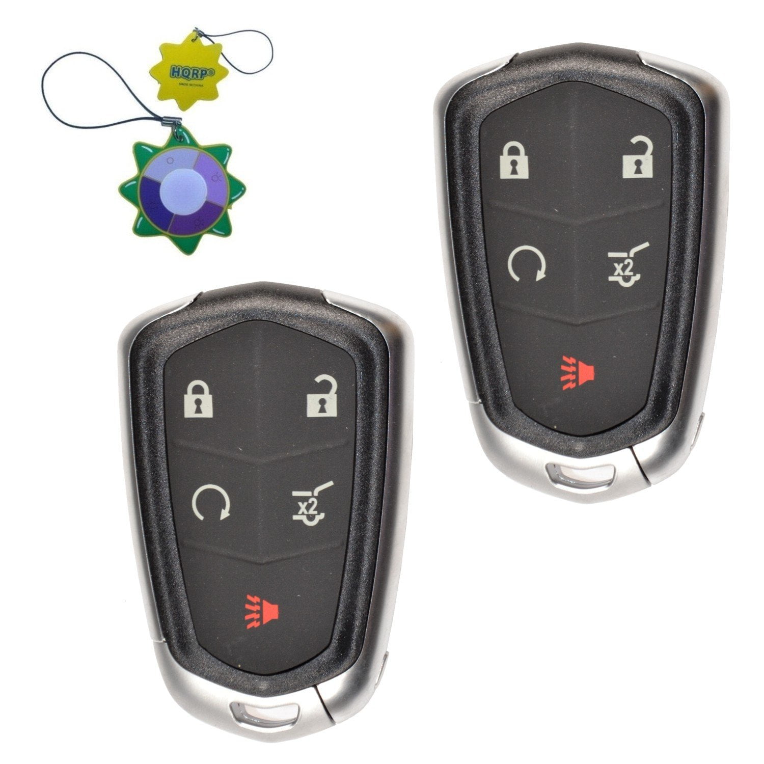 HQRP 2-Pack Remote Key Fob Shell Case Keyless Entry W/5 Buttons for ...