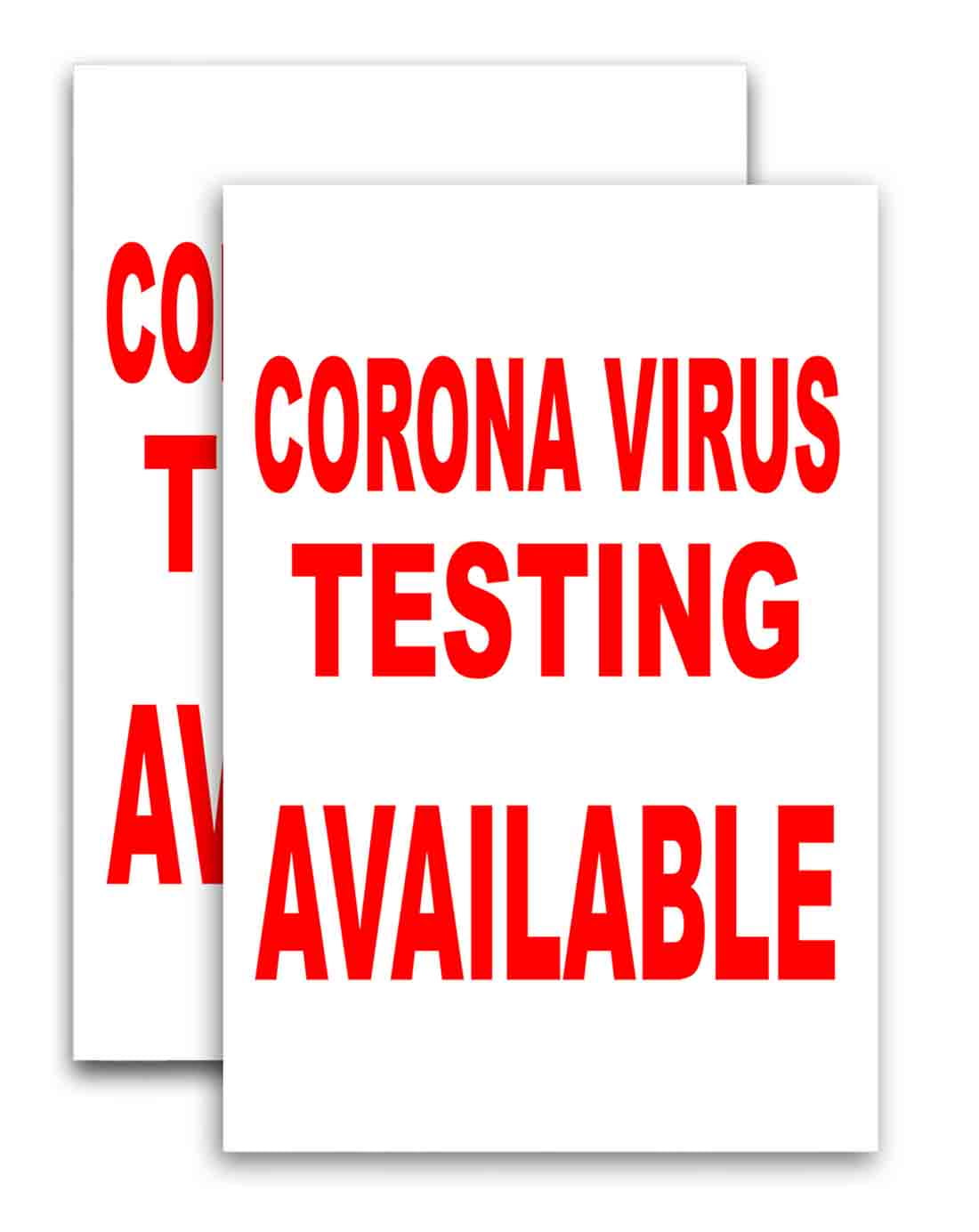 Virus Testing Available (24" X 36") Vinyl Decal Only (Pack of 2) |Sign ...