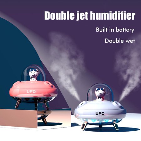 400ml UFO Double Spray Humidifier with Colorful Double Spray Lights ...