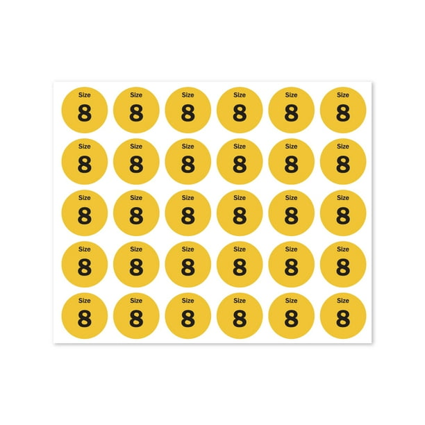 0 75 Round Size 8 Stickers Labels For Retail Clothing Size Shoe Size 0-75-round-size-8-stickers-labels-for-retail-clothing-size-shoe-size