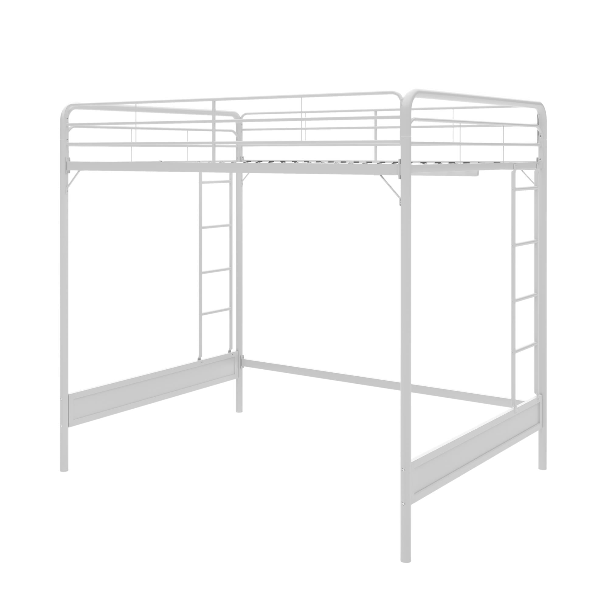 RealRooms Colten Metal Loft Bed, Space Saver,Two-Sided Ladder, Full ...