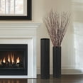 Black Cylinder Tall Floor Vase: 27.6/21.7in Metal Extra Large Drative ...