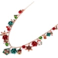 Christmas Snowflake Necklace Long Glitter Snowflake Beaded Charm ...