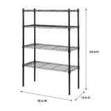 Hyper Tough 4 Tier Wire Shelf Unit, Black, 1400 lb. Capacity - Walmart.com