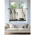 Abstract Sheer Curtains 45 Inch Long 1 Panel Forest Walking Bear Family ...
