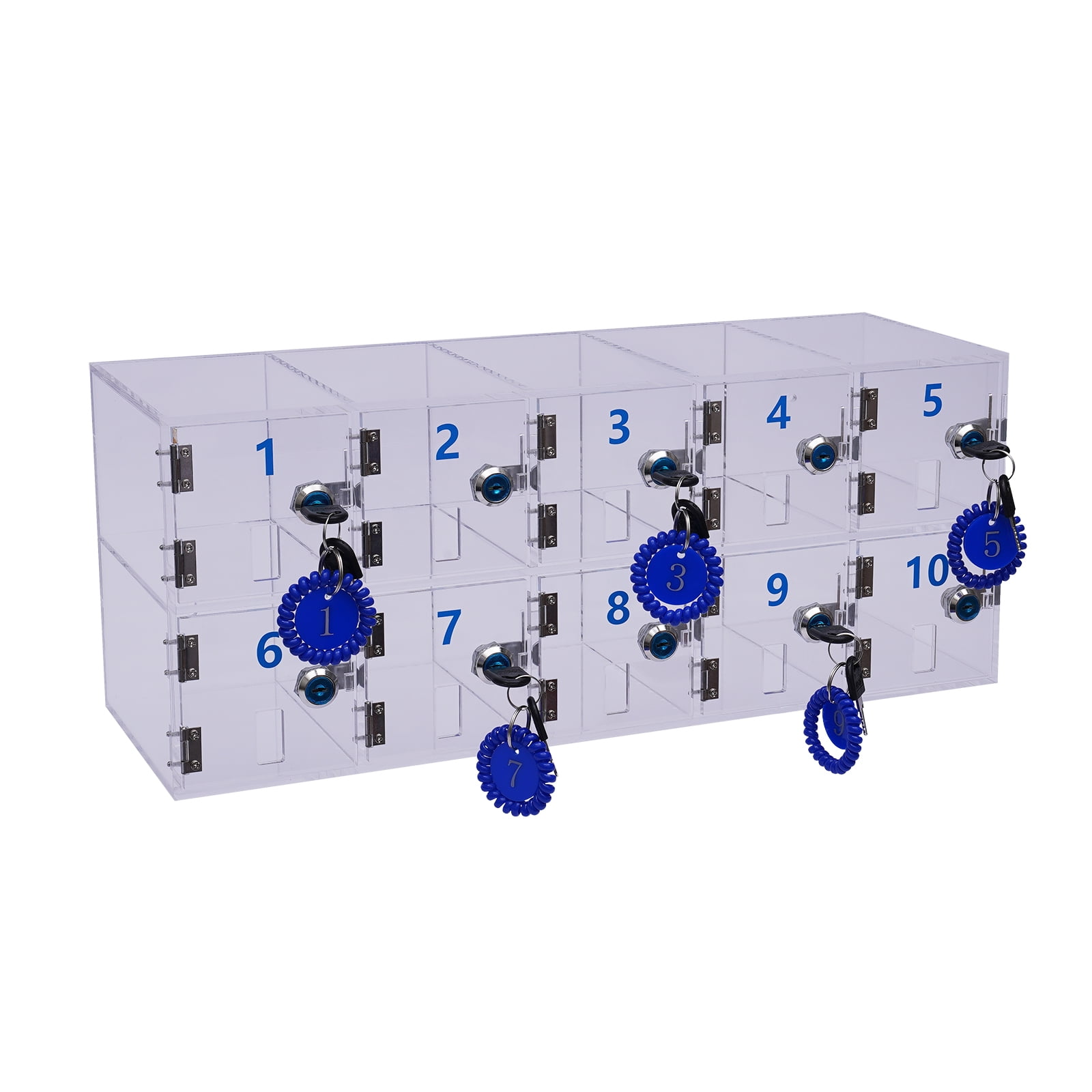 Buy Anqidi Clear Acrylic Cell Phone Locker Box, 10 Slots Wall-Mounted ...