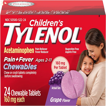 Children's Tylenol Liquid (4 fl. oz) & Chewables (24 Ct), 2 pc bundle ...
